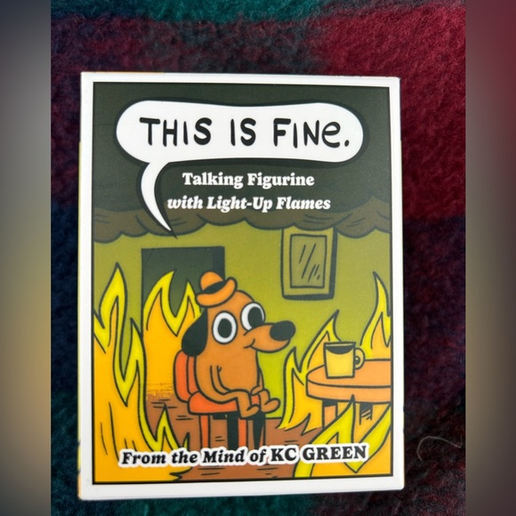Other | Nib This Is Fine Question Hound Figuring With Light Up Flames ...